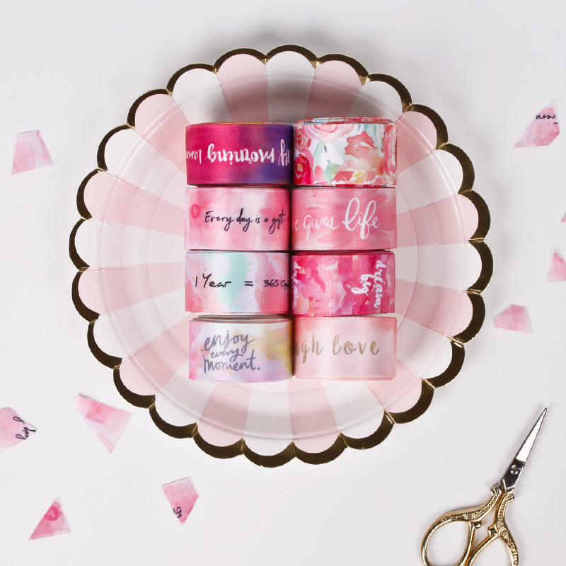 Custom Multicolor Ribbon Printed Satin Tape Personalized Wedding Decor ...