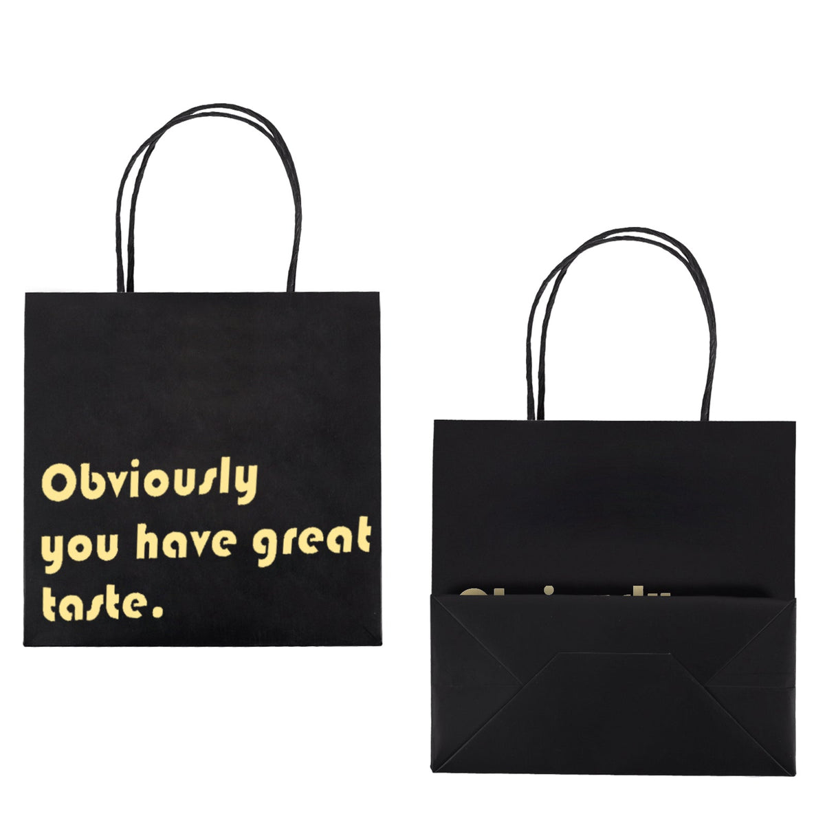 Obviously You Have Great Taste Gift Bag 12 Pack 10"x5"x10"-Black Gold ...
