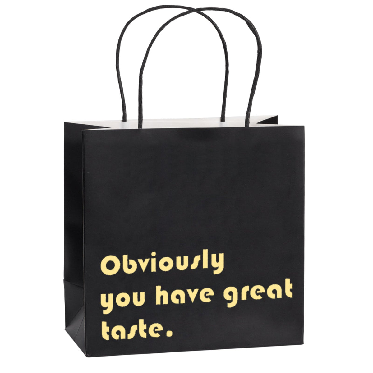 Obviously You Have Great Taste Gift Bag 12 Pack 10"x5"x10"-Black Gold ...