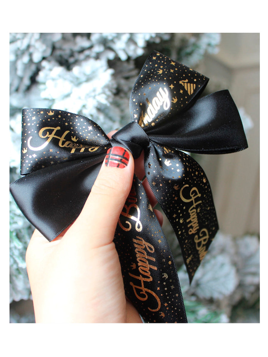 5 1/2" x 6 3/8" Double Face Satin Luxury Happy Birthday Gift Bow Bundl ...
