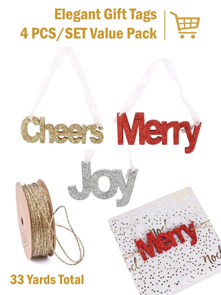 Wooden "Merry" "Joy" "Cheers" Sign Door Wall Hanging Christmas Ornamen ...